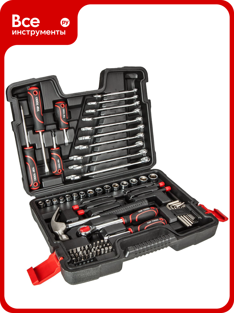 Набор, 73, инструментов 1/4, 3/8, 73 шт. Top Tools 38D500, углеродистой стали