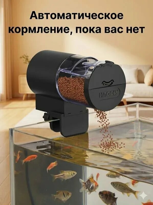 Автоматическая кормушка HAQOS для аквариума с умным таймером, для рыб и черепах, регулируемая порция корма, 1 шт.