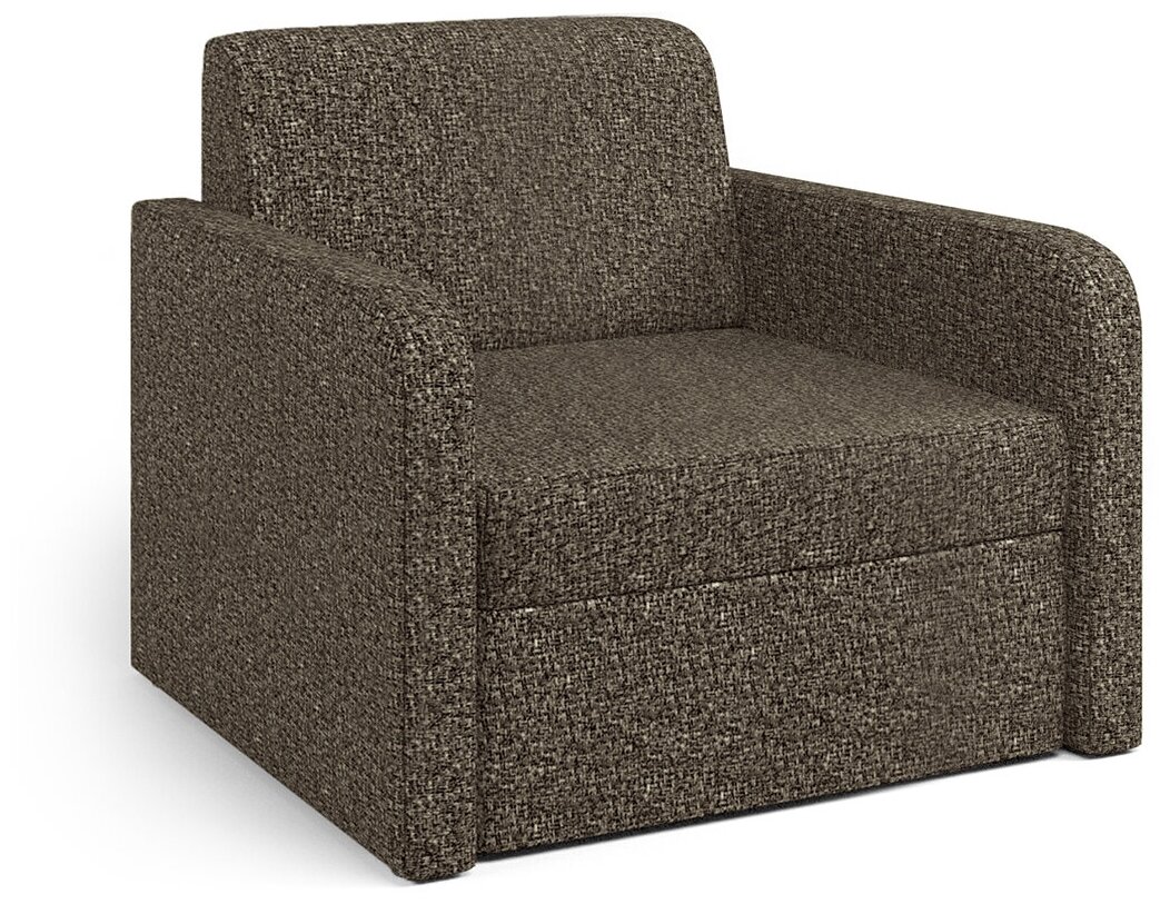 Кресло-кровать Шарм-Дизайн Куба, раскладной на пол, 60х195 см, велюр коричневый