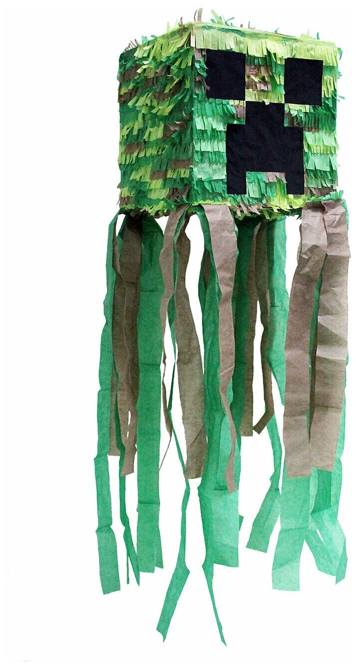 Пиньята Крипер без наполнения и биты для разбивания на любой праздник