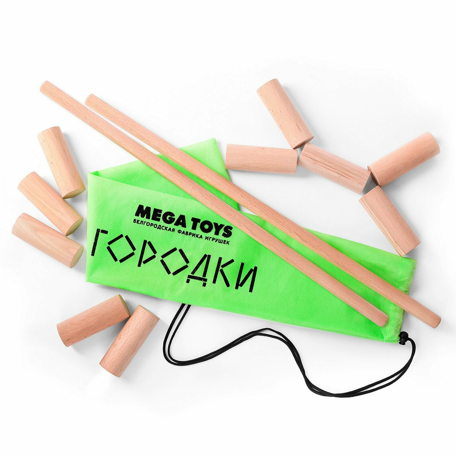 Игровой набор уличный Городки деревянные палки MEGA TOYS детские спортивные подвижные игры на улице и даче / игрушки для площадок детей и взрослых