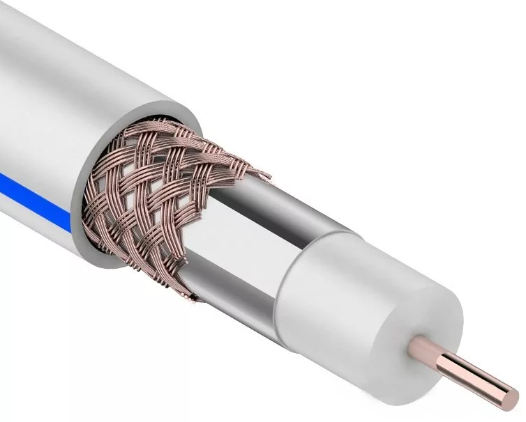 Кабель SAT 50 M, Cu/Al/Cu (64 %) 75 Ом (бухта 100 м) белый PROconnect (Телевизионный для спутникового телевидения) (01-2401-6) (PROCONNECT)