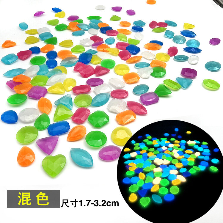 Акриловый светящийся драгоценный камень, кристаллический камень, светящийся алмаз, детская охота за сокровищами, океанские животные, декор для аквариума