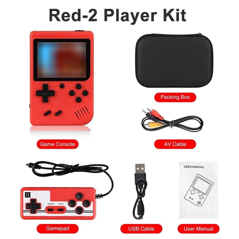 Мини-консоль ONETOMAX Red-2 player, 400 игр