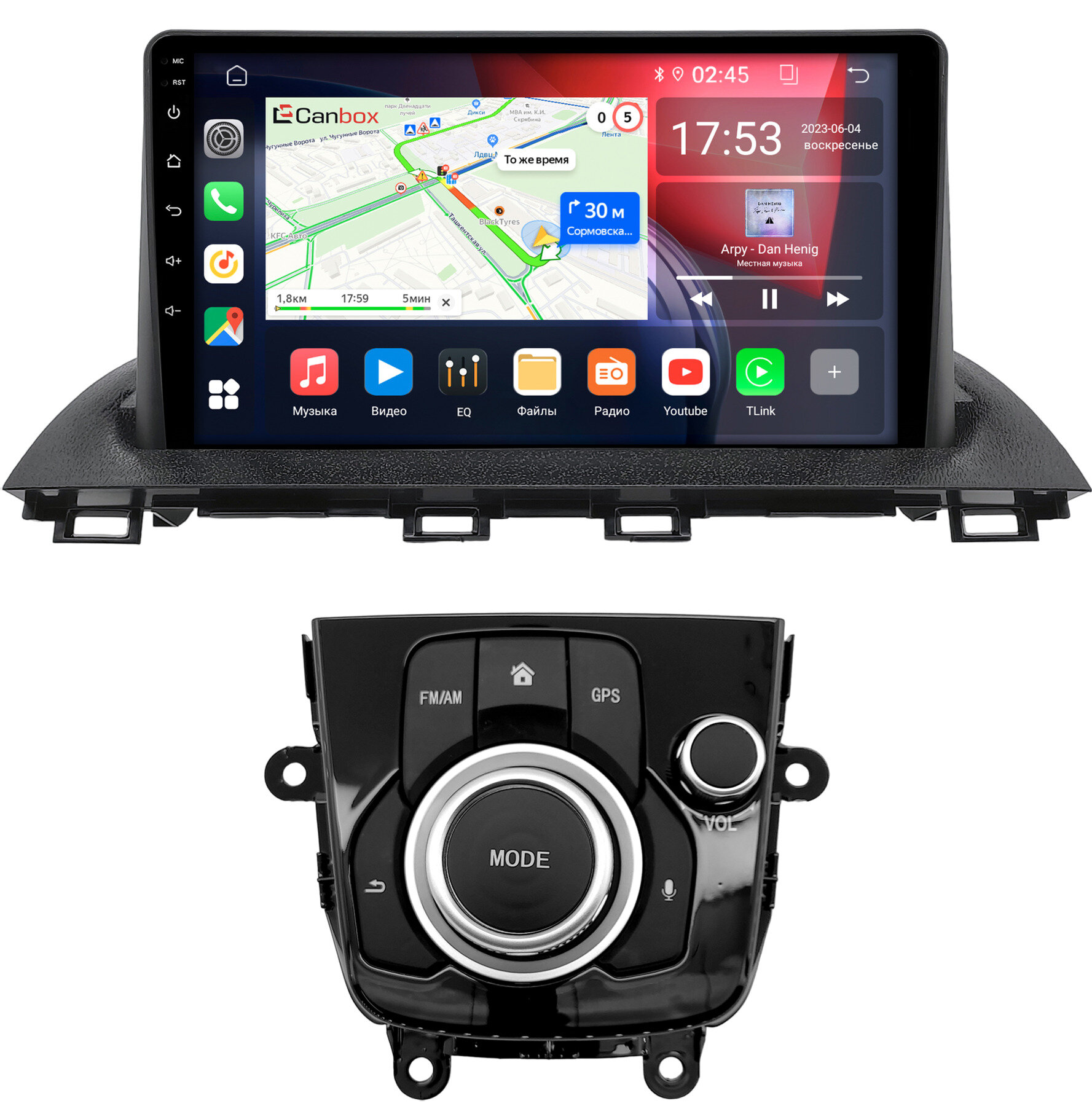 Штатная магнитола Mazda 3 (BM), Axela 3 2013-2019 Canbox GT9-1277 2/32 Android 10 (IPS, DSP, CarPlay)