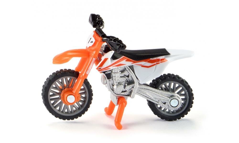 Мотоцикл Siku KTM SX-F, коллекционный, оранжевый/белый, масштаб 1:60