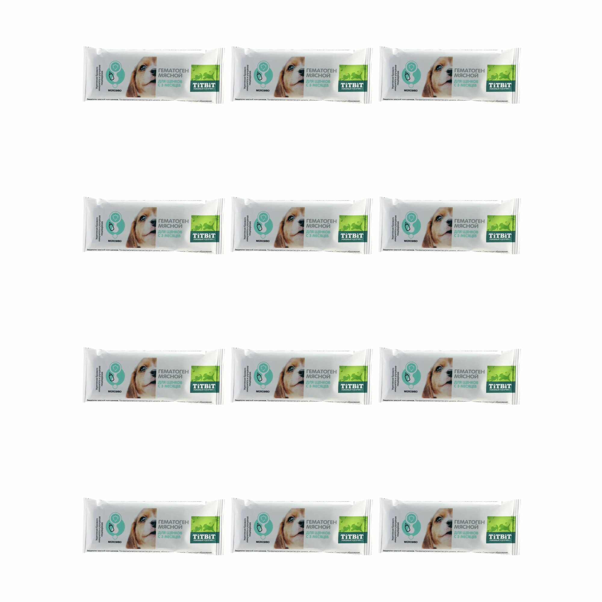 Titbit Лакомство для щенков Гематоген мясной, 35 г, 12 шт