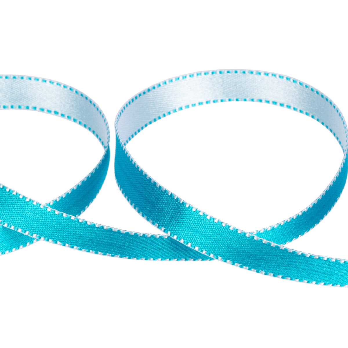 Лента атласная 10 мм "Gamma" ALD-10 двухстор. 22.8 м №052 яр. голубой/белый