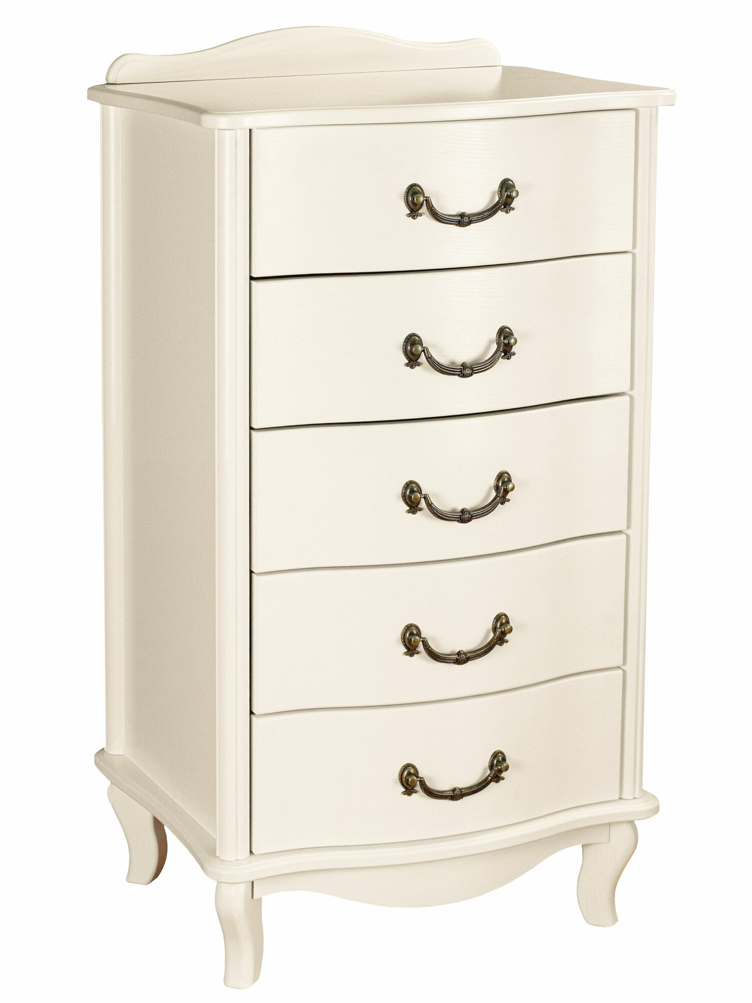 Комод Джульетта Л узкий, 5 ящиков, МДФ, дуб шампань, 50x93x40 см.