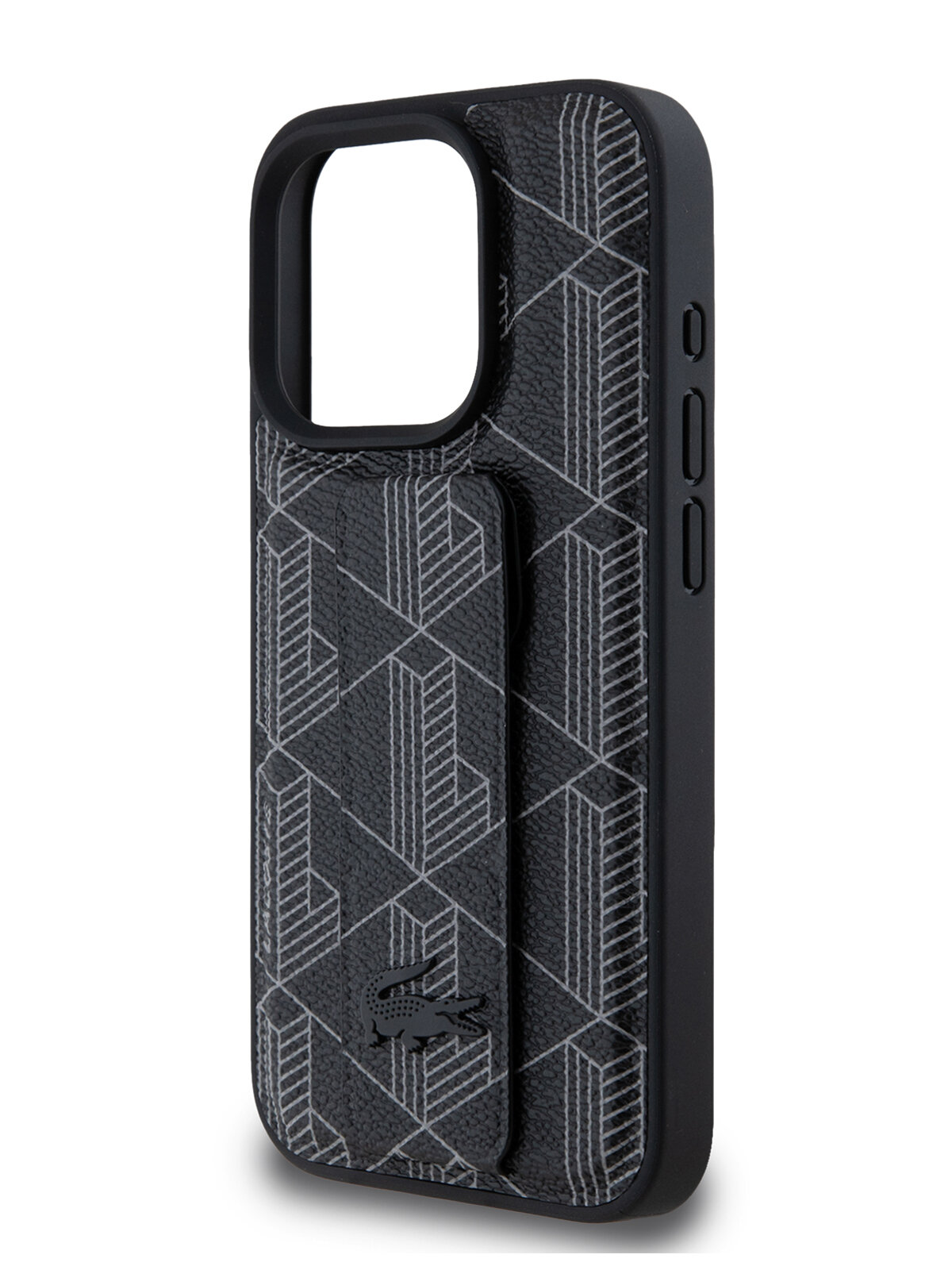 Lacoste для iPhone 15 Pro чехол GripStand PC/TPU&PVC The Blend Hard Black