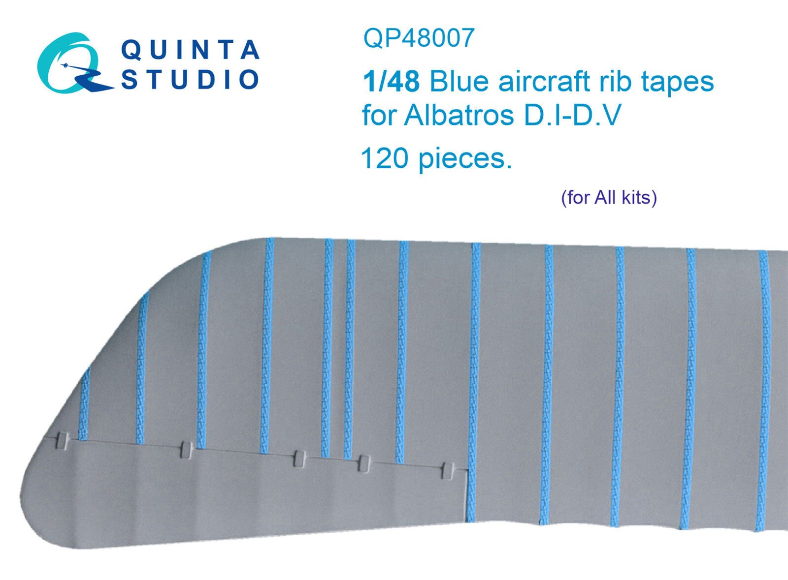 QP48007 Голубые киперные ленты Albatros D. I-D. V (для любых моделей)