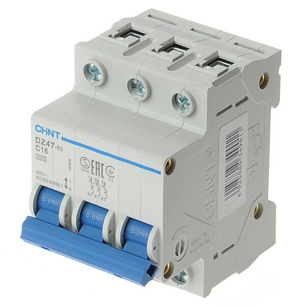 Автоматический выключатель DZ47-60 188082 /3P/ C6A 4,5 кА (CHINT)