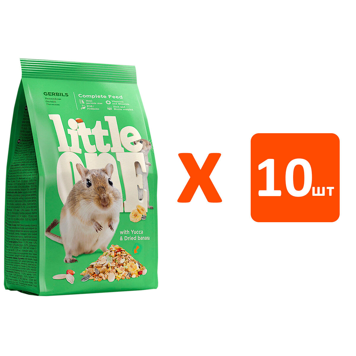 LITTLE ONE GERBILS корм для песчанок (400 гр х 10 шт)