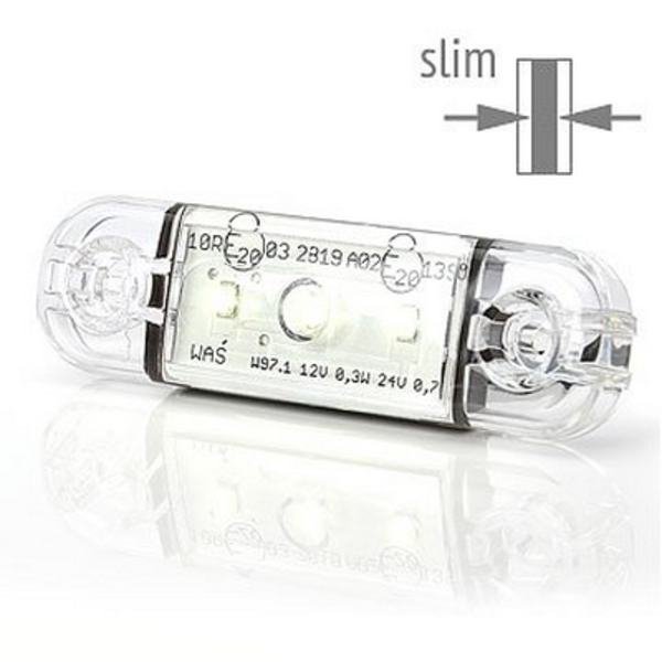 WAS 710 фонарь габаритный передний белый 12v-24v led провод 23cm \