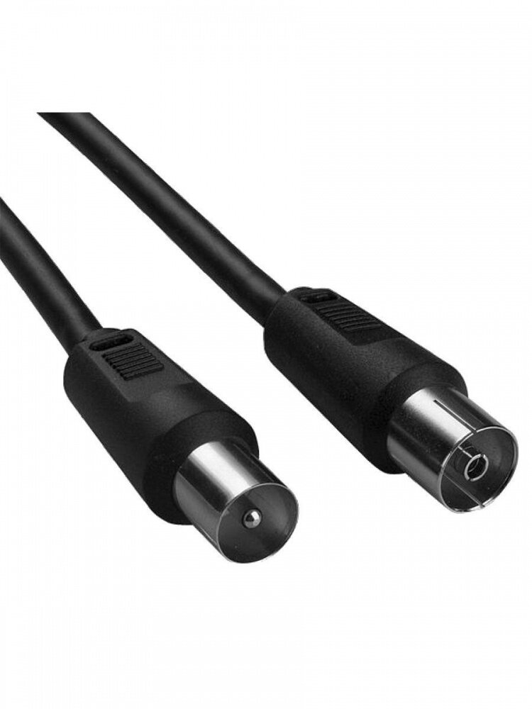 Кабель ТВ вилка - ТВ розетка, антенный, удлинитель, 1.5 м.