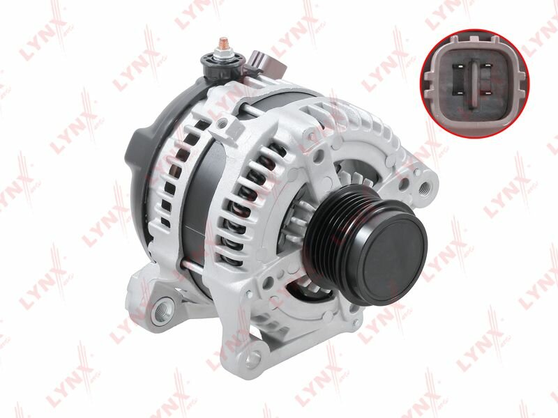 Генератор LYNXauto EA-1311. Для: Toyota, Тойота, Camry(Камри)(V50) 2.5i 11-17. Ток генератора, A- 100. Шкив- 6PK, с муфтой свободного хода.