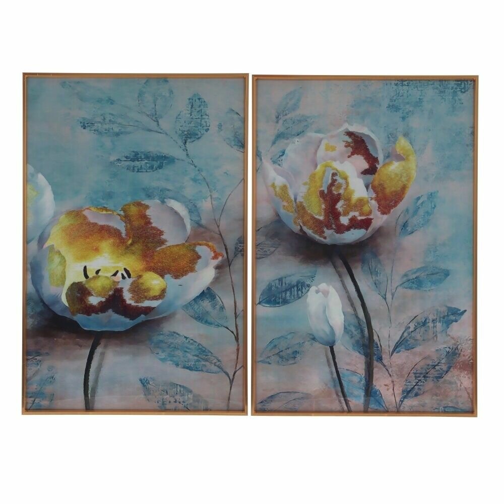 Панно "Цветы", набор из 2-х шт, L 79 W 3 H 59 см