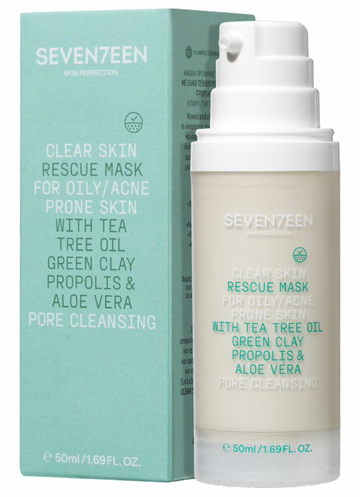 Маска Seventeen Skin Care Clear Skin Tea Tree Tree Oil Rescue Mask, Маска для лица с маслом чайного дерева, 50 мл