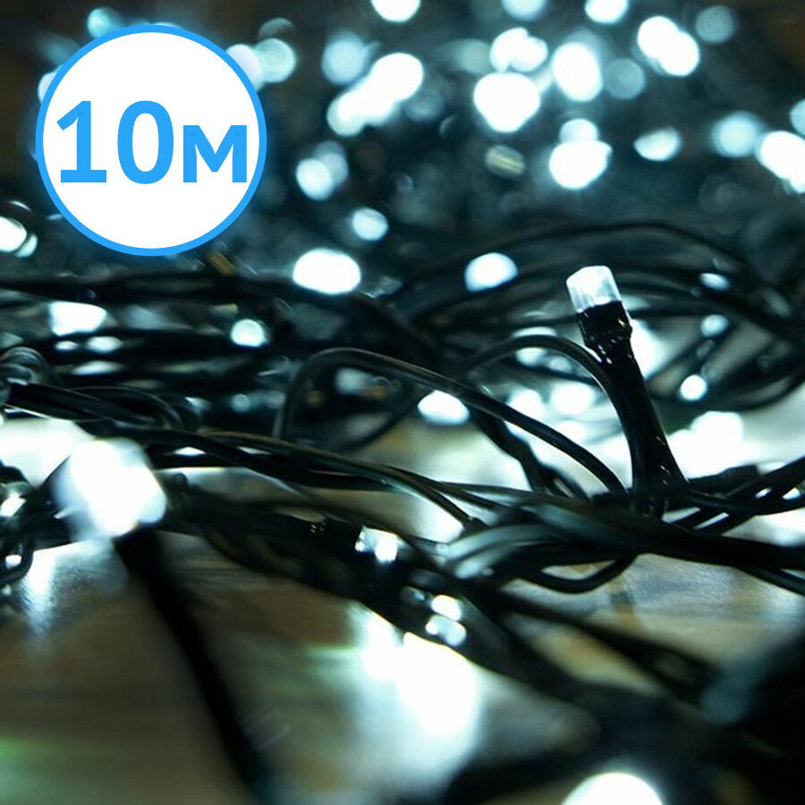 Гирлянда Нить SNOWHOUSE уличная, 100LED белых IP44 10м .4690601052902