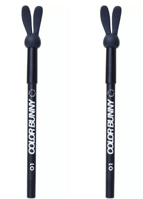 Карандаш гелевый для глаз Love Generation Color Bunny, тон 01 черный, 1,3 г, 2 шт