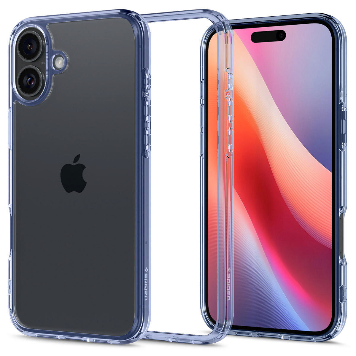 Чехол Spigen на iPhone 16 Plus (ACS08074) Ultra Hybrid / Спиген Чехол для Айфон 16 Плюс Прозрачный Синий
