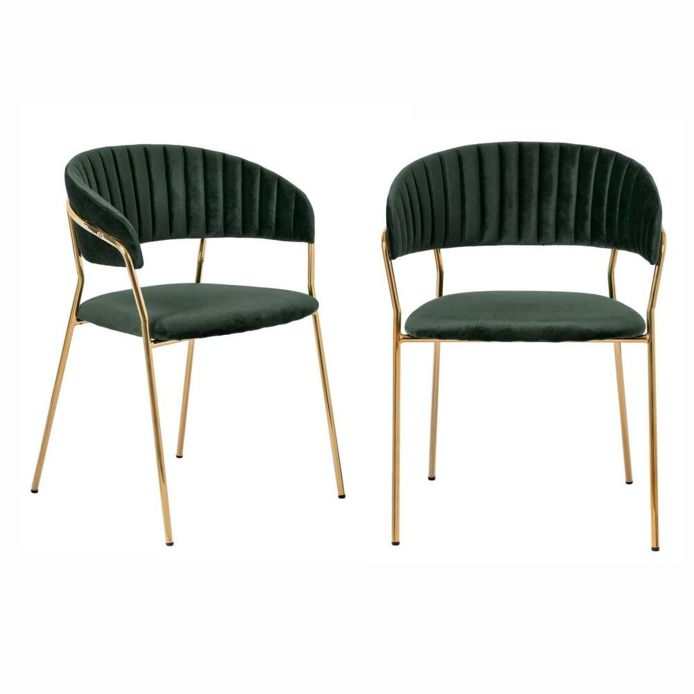 Стул Bradexhome Комплект из 2-х стульев Turin зеленый, золотые ножки арт. FR 0558P