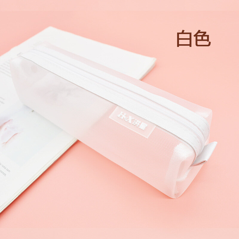 Пенал "Прозрачные девушки", для студентов, 205x60x55 мм, белый