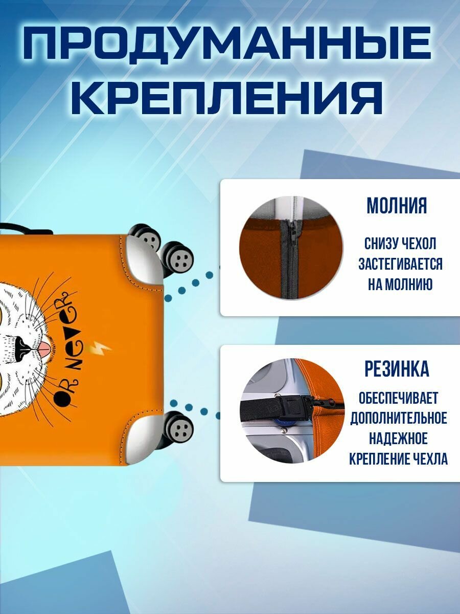Чехол для чемодана , размер M, оранжевый, черный, белый — фото 1