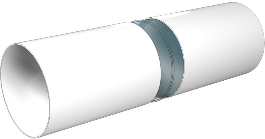 Воздуховод вентиляционый пластик, диаметр 125 мм, круглый, 2 м, Эра, 12.5ВП2