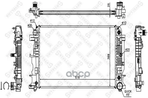 Радиатор системы охлаждения! АКПП MB Sprinter 906 2.2CDi 06> Stellox арт. 1026553SX