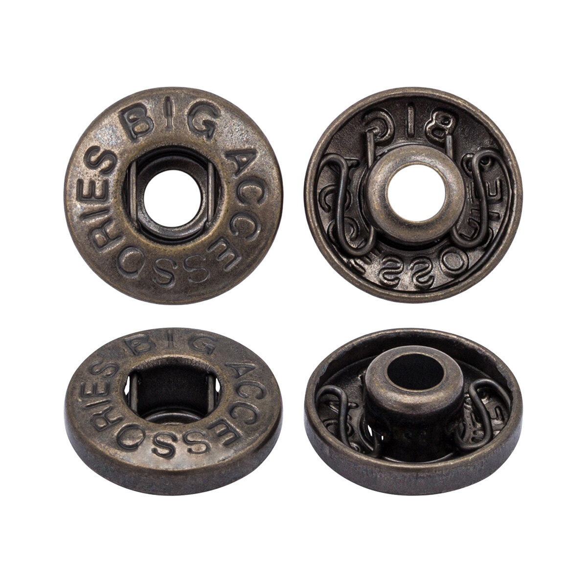 Часть кнопки, S-образная, часть B, BIG, 1307, 11,5 мм, металл (латунь), 100 шт