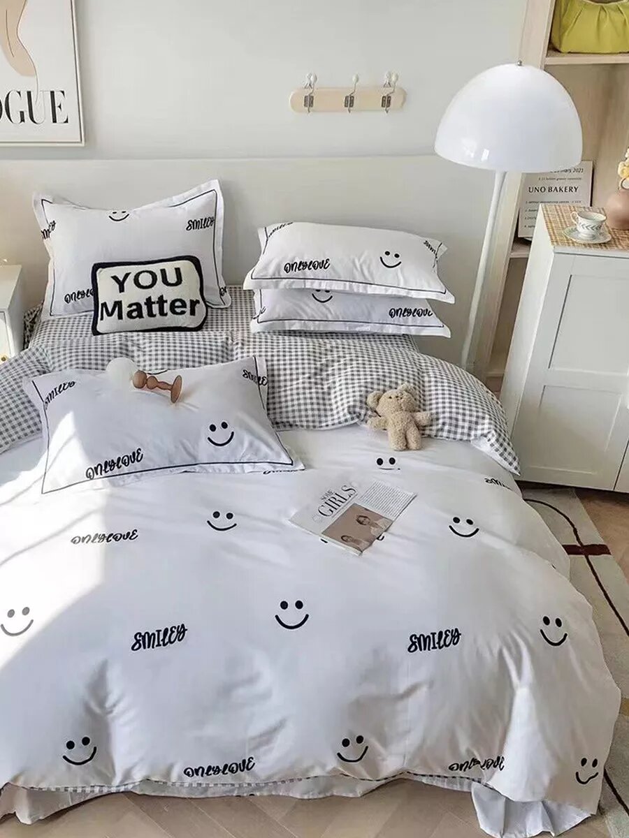 Постельное белье евро 4 наволочки хлопок Twill