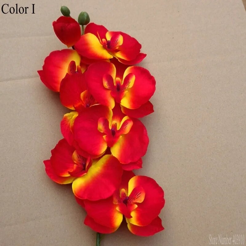 Искусственная бабочка орхидея шелк пластик Красный, I