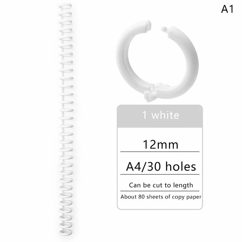 Пластиковые кольца для переплёта 30 отверстий 12 мм/22 мм Белый, A1