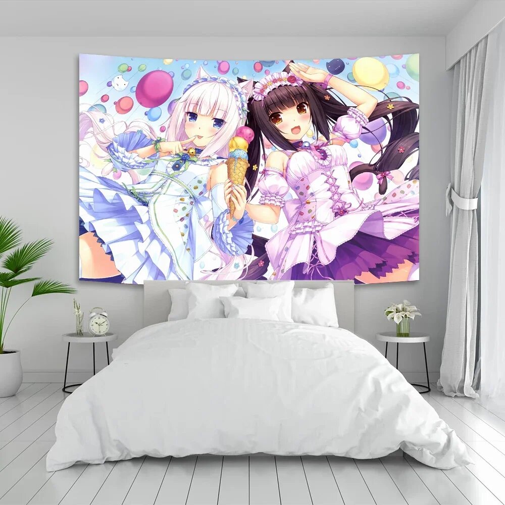 Аниме гобелен Nekopara, 40x60 см, розовый, GT7-1005-004