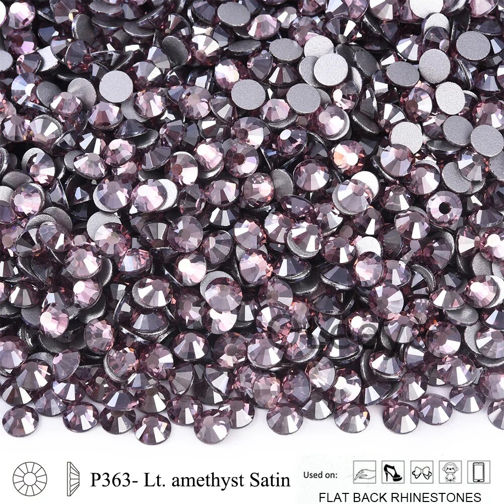 Стразы OLeeya фиолетовые p363 Amethyst Satin, Mix Size 1440шт