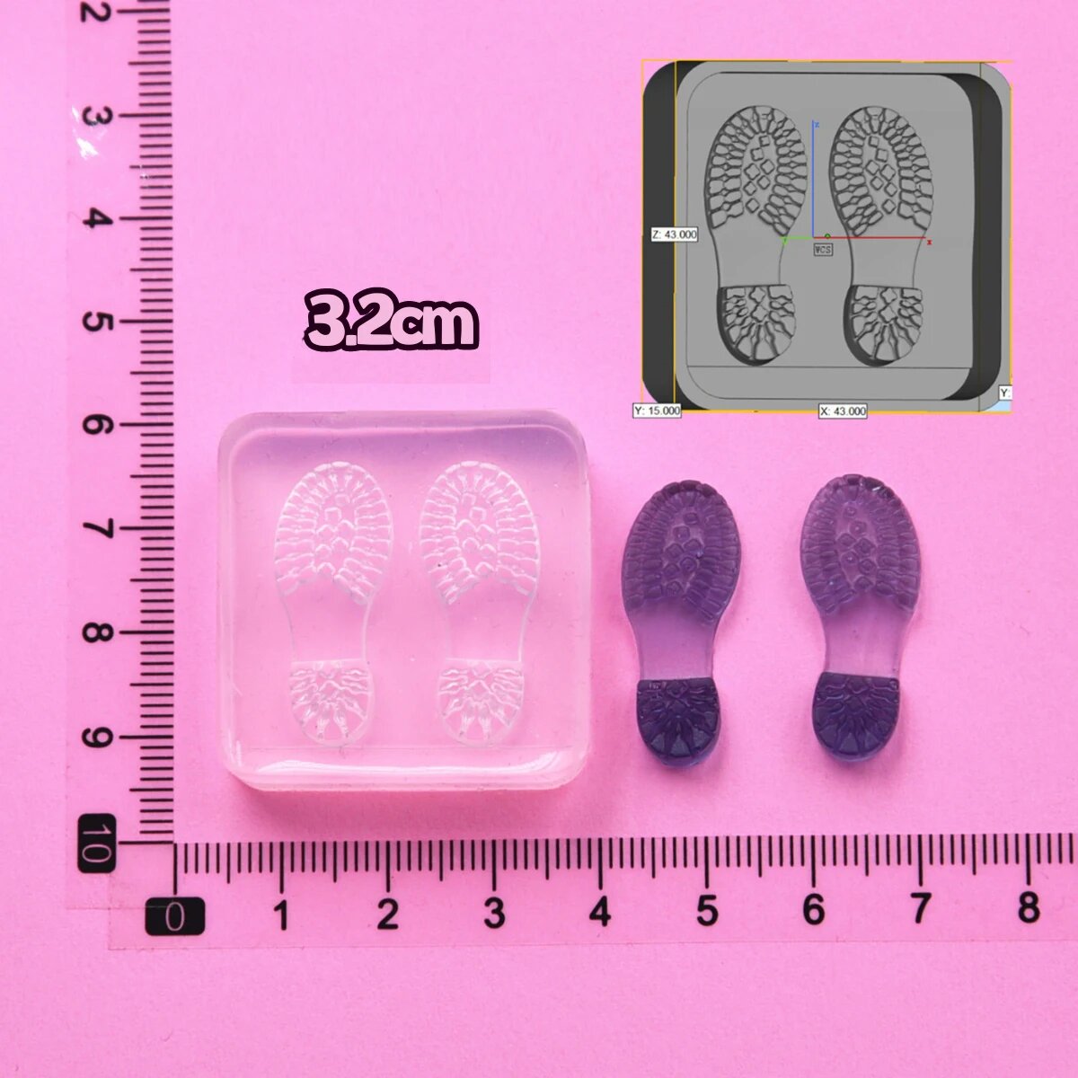 Силиконовая форма для глиняных ботинок 1445 Large