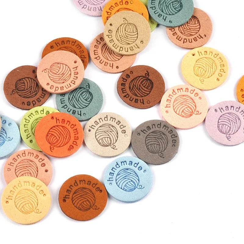 Круглые этикетки из искусственной кожи 20 шт. Mixed-20Pcs