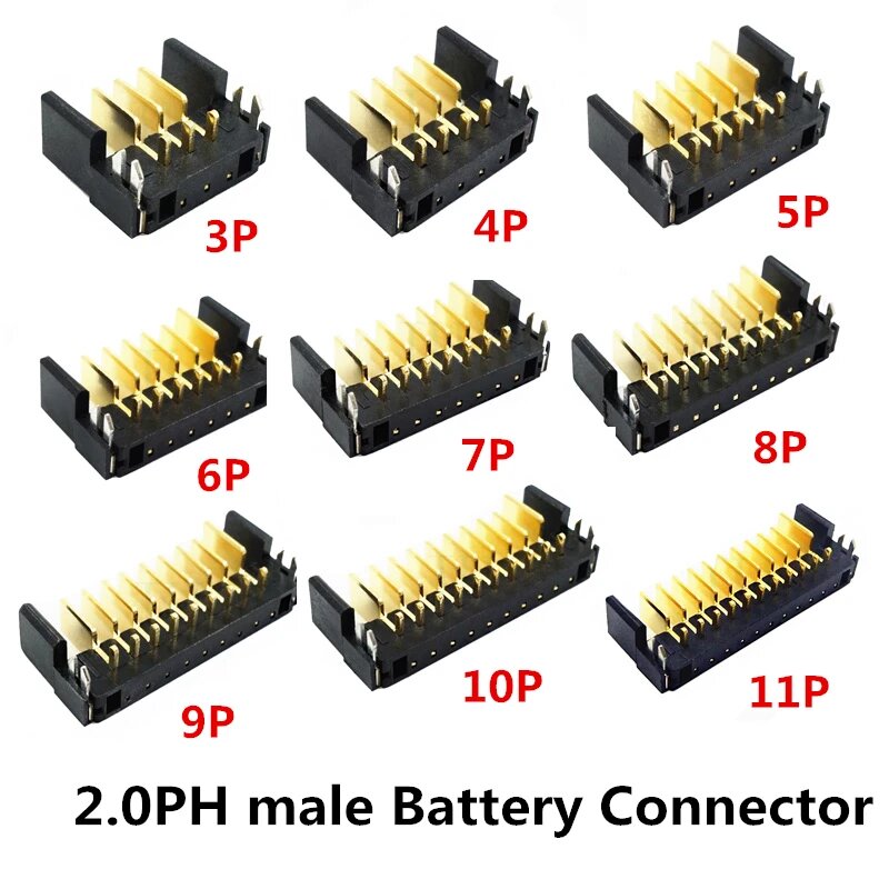 Контактный разъем для аккумулятора ноутбука, 4pin, 3-12 пин, 2.0 мм