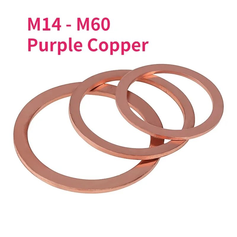Фиолетовые медные шайбы M14-M60 M18x22x1.5mm(5pcs)
