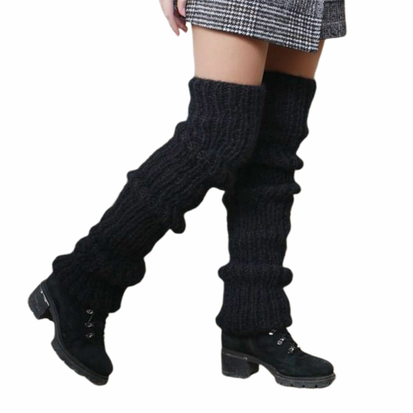 Мохеровые носки с длинным ворсом-черный