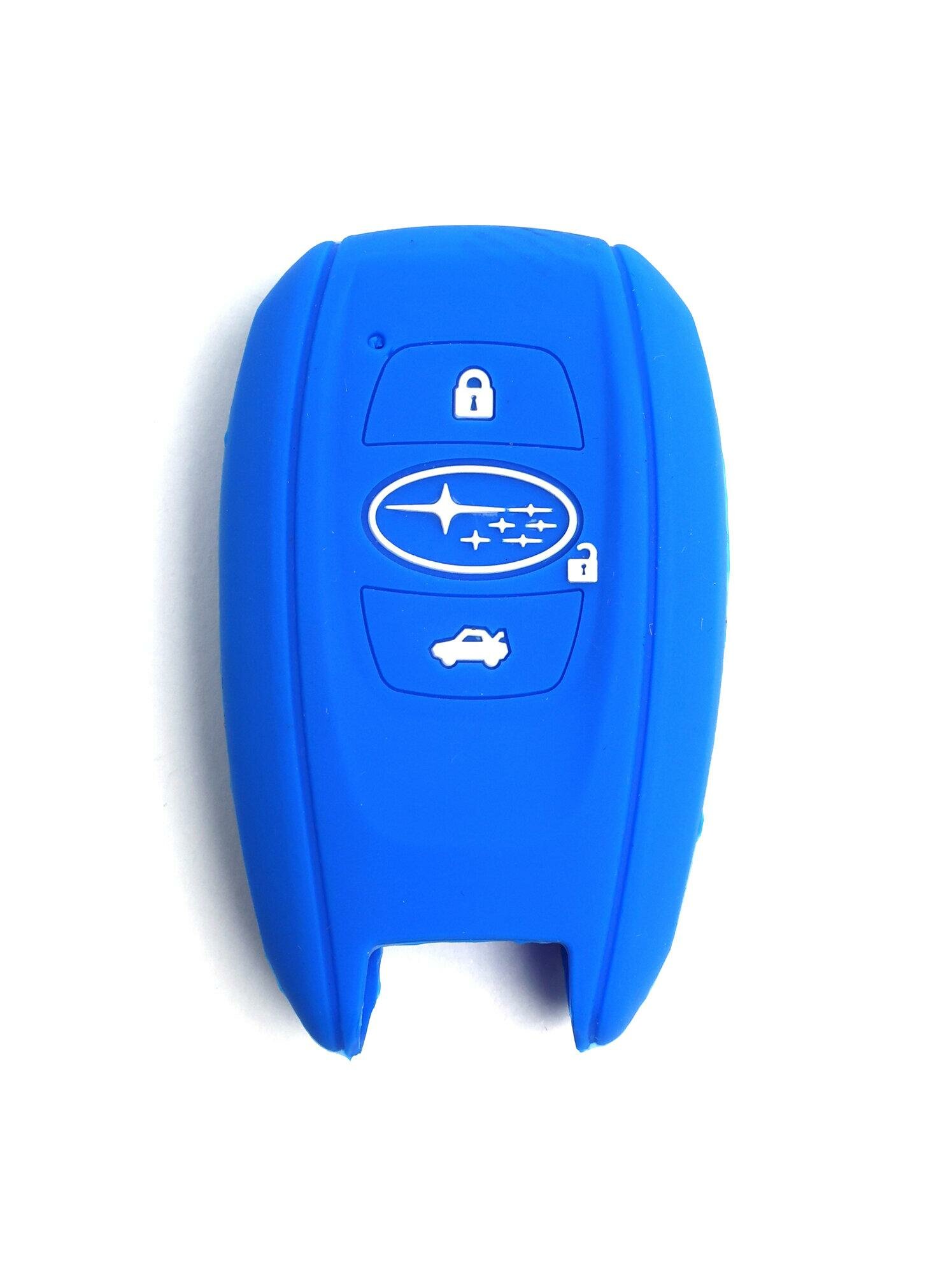 Силиконовый чехол BGT для ключей Subaru (Субару), влагозащитный, ударопрочный, синий