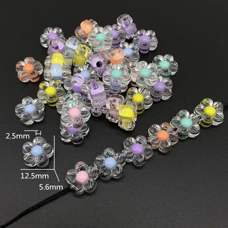 Акриловые бусины сердечки прозрачные 20 шт 02