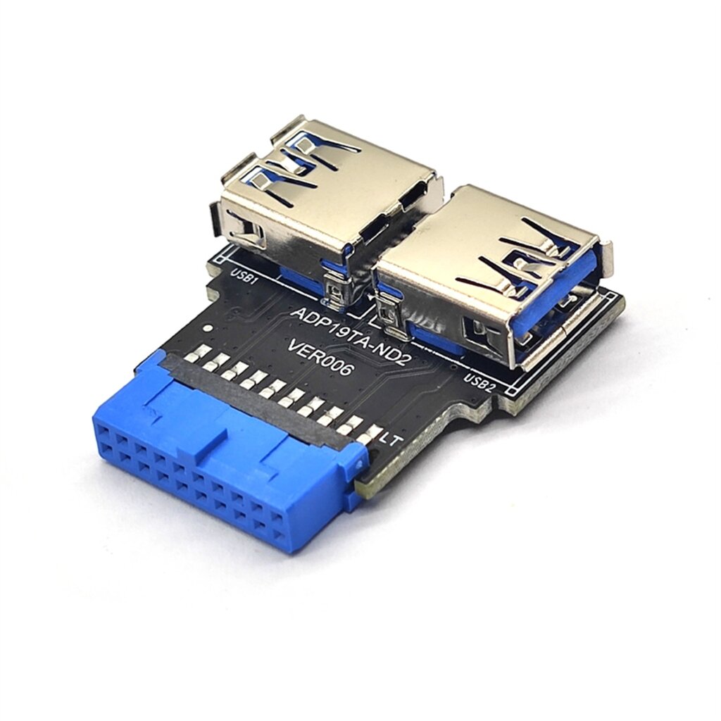USB-адаптер с разъемом-концентратором, 19-контактный разъем, 2-портовый преобразователь USB3.0, материнская плата ПК, удлинитель