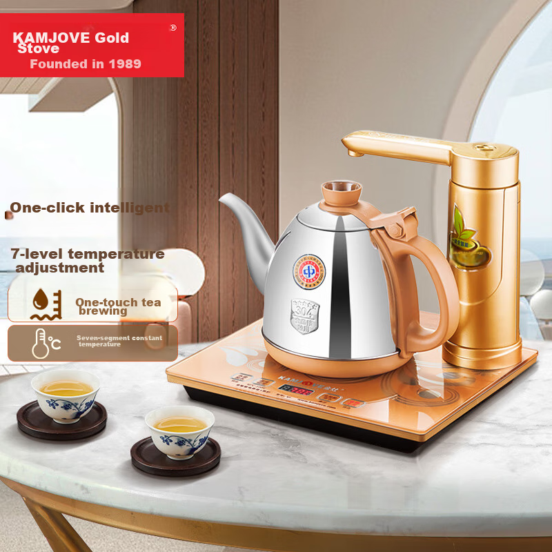 KAMJOVE Fully Intelligent Electric Kettle, Automatic Water Filling, 304 Stainless Steel, Self-Warming, Electric Teapot V1
