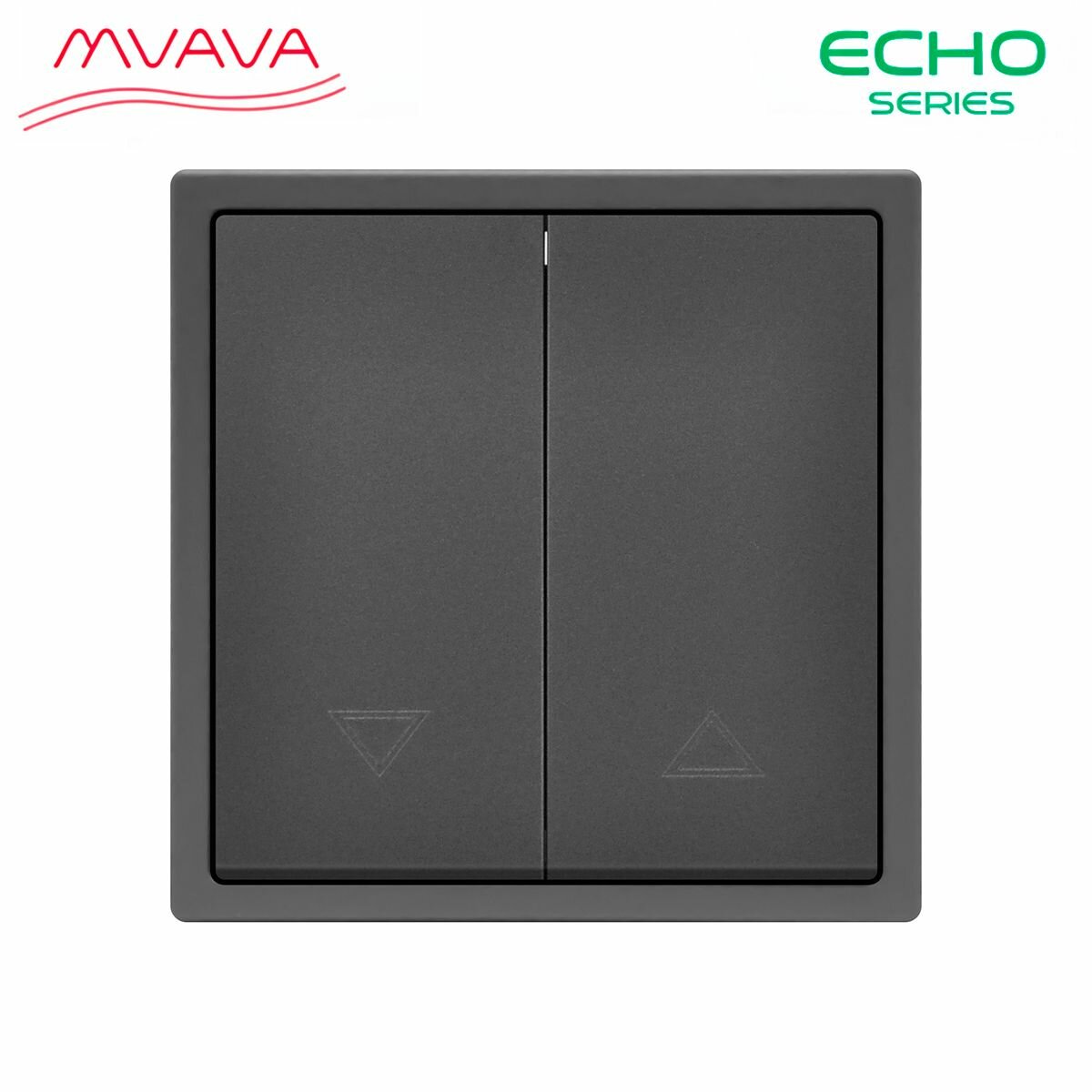 Выключатель для жалюзи echo, 2 клавиши 1 пост, рамка пластик 81х81мм, цвет серый
