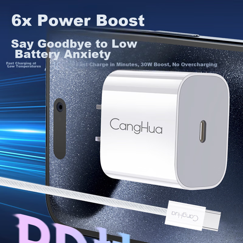 CangHua Apple 16/15 Charger 30W Fast Charging Set [Braided Cable], IPhone 16 Pro/15 Pro Max/Plus Phone Charger X Data Cable, IPad Tablet