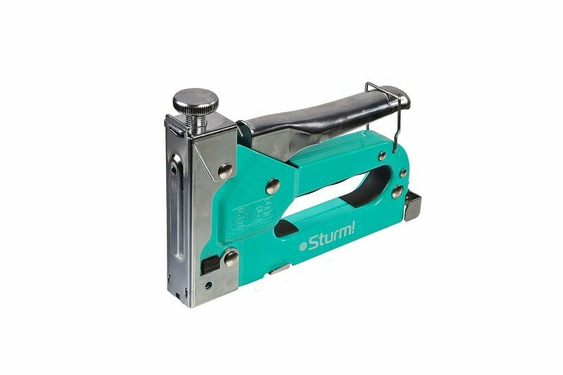 Степлер мебельный строительный металлический с регулировкой силы удара (тип 53) 4-14 мм Sturm! 1071-01-06SP