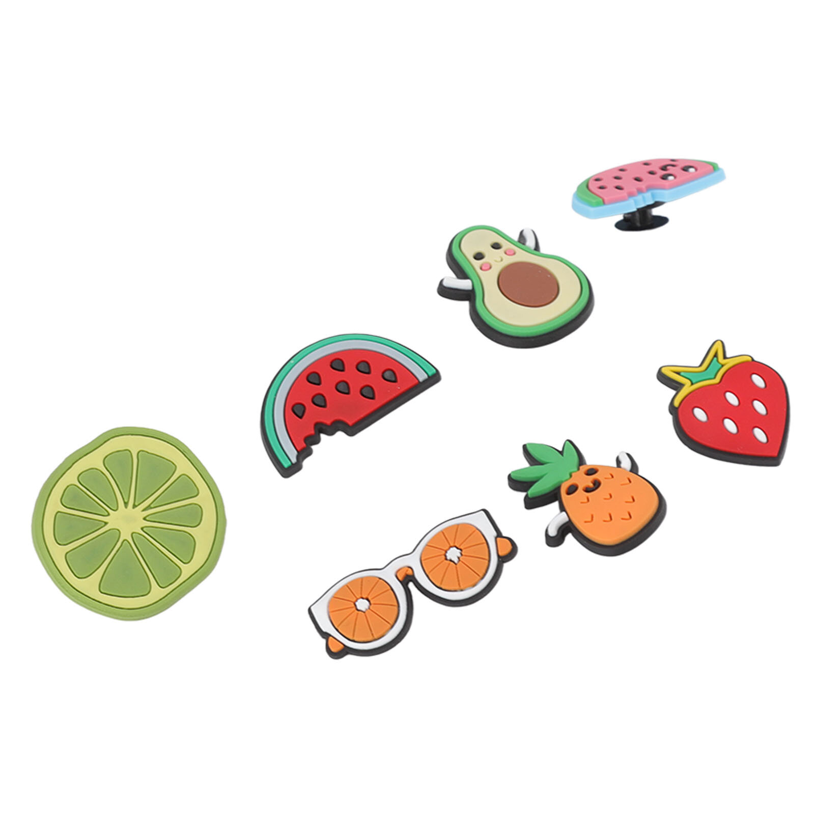 50pcs Fruit Shaped Shoe Charm Boys Girls PVC Cartoon Funny Cute Decoration for Christmas Party