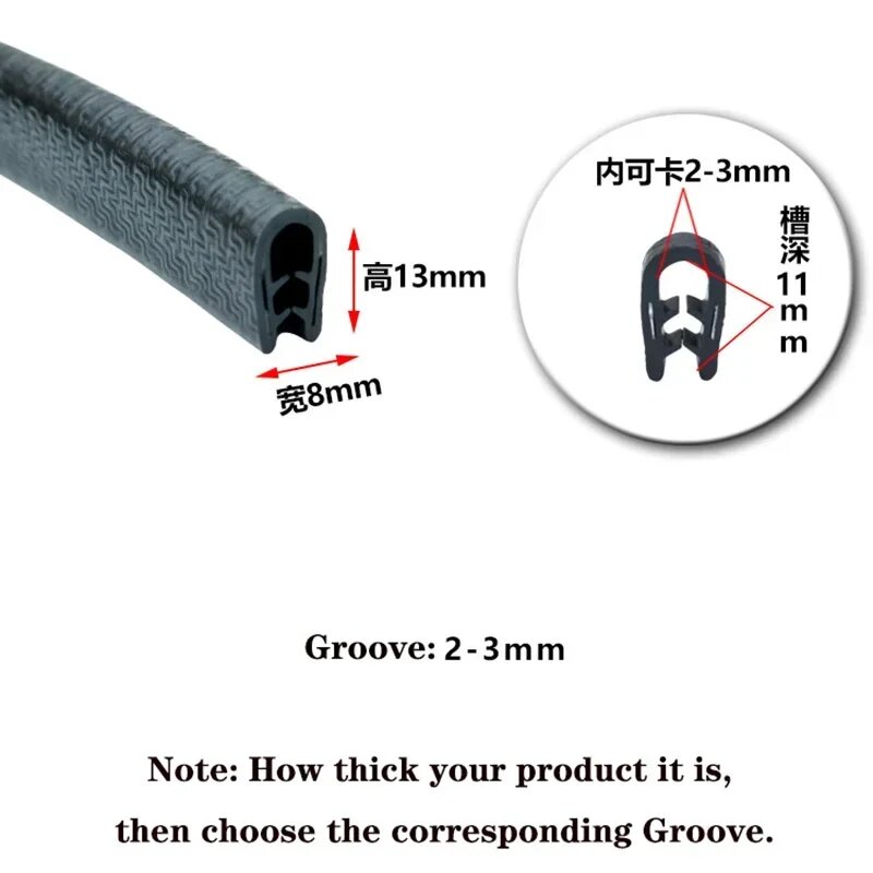 Резиновая уплотнительная лента U-образная 1-5 метров UG-02 black, 3M